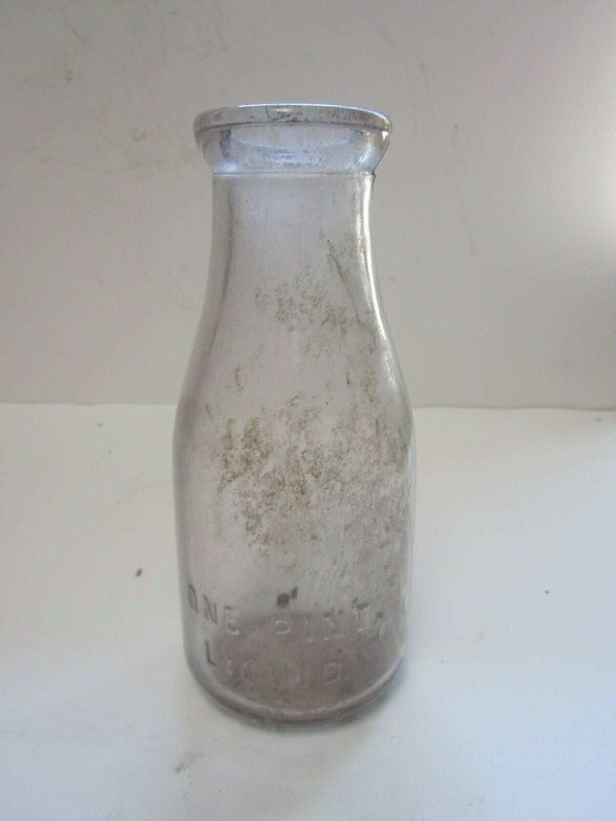 VINTAGE CLEAR GLASS ONE PINT LIQUID MILK BOTTLE | eBay