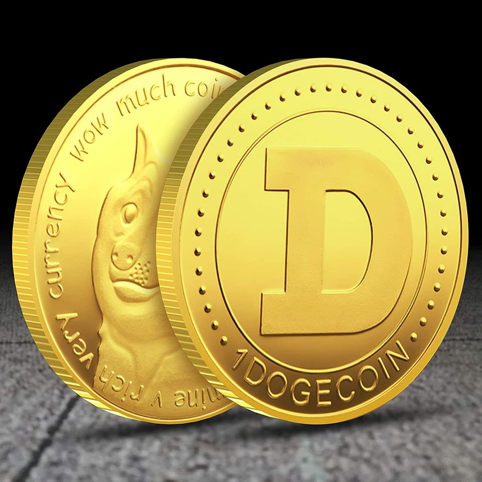6 Pcs Dogecoin Coins Commemorative Physical Crypto Gold Doge coins ...