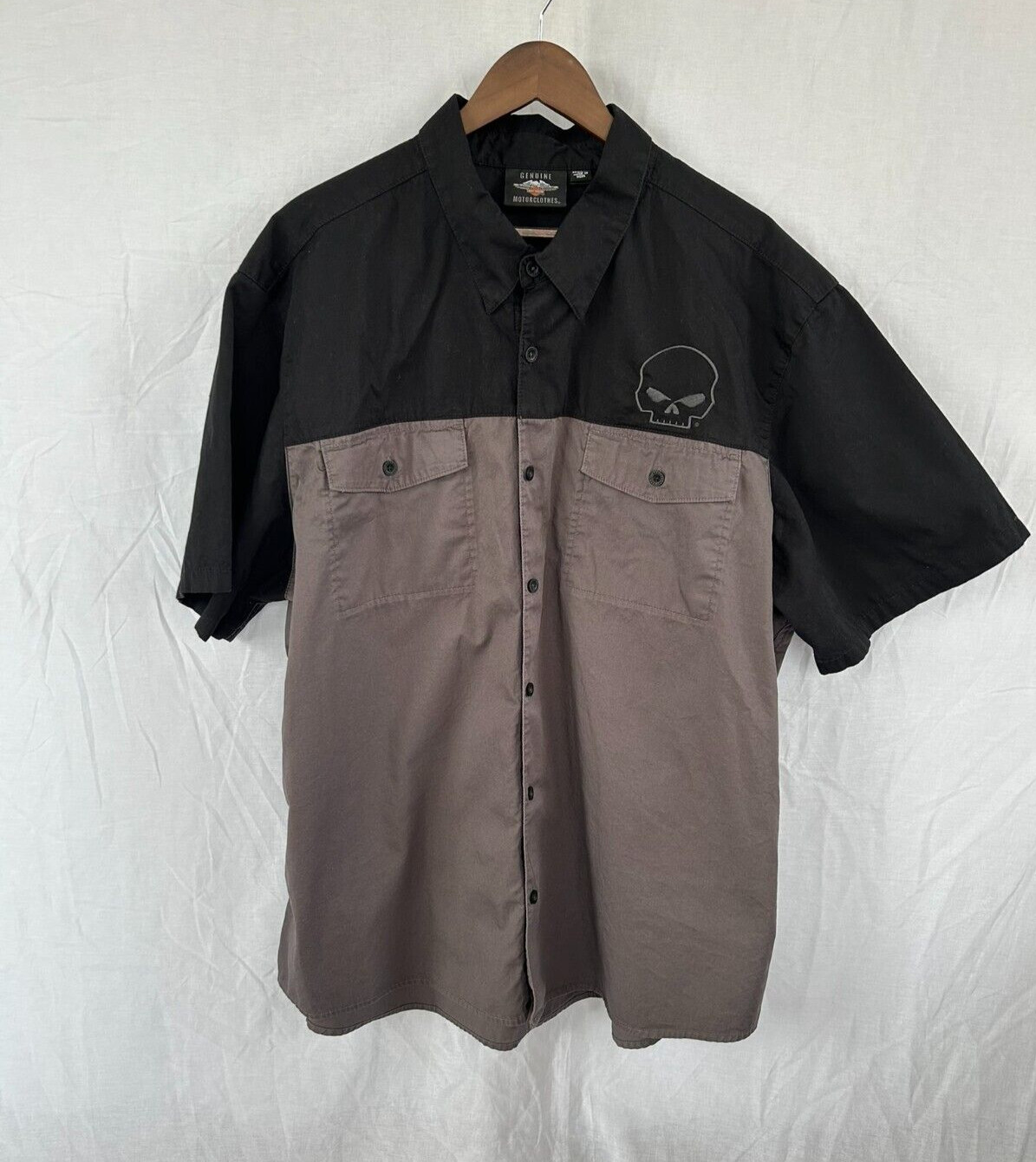 Men's Harley Davidson Motorcycle Button Down Short Sl… - Gem