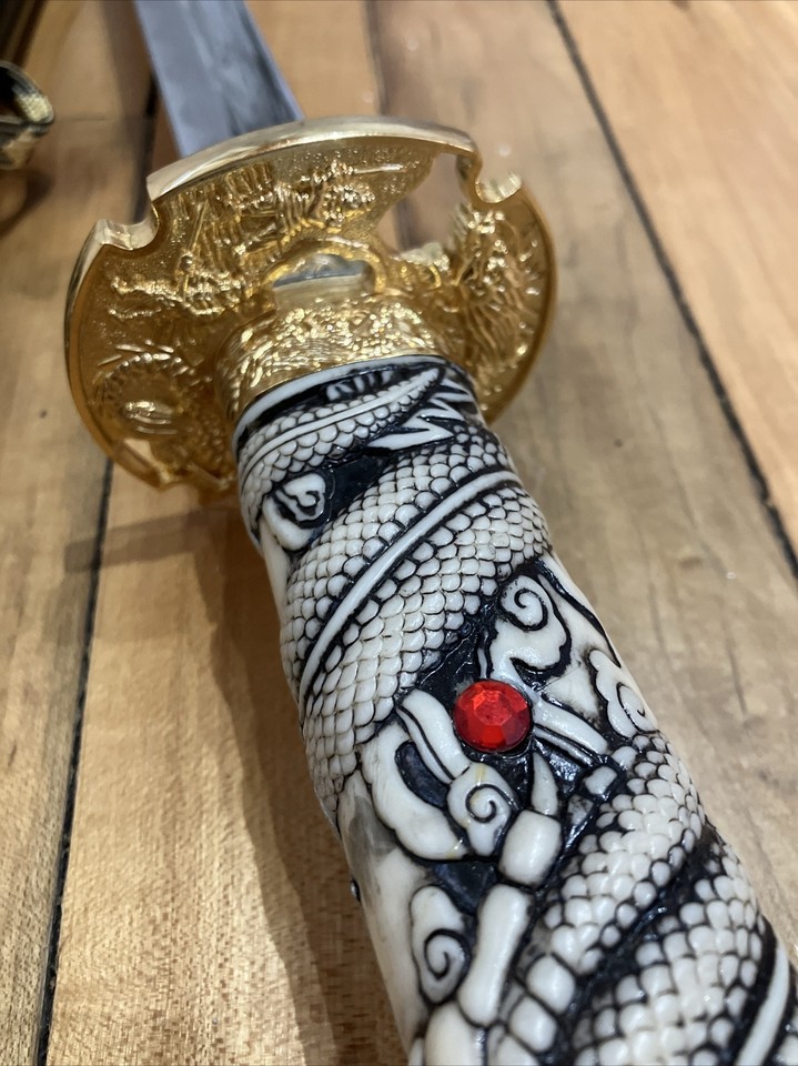 Samurai Sword Replica Dragon Handle BK537 Decor Display Stainless Steel ...