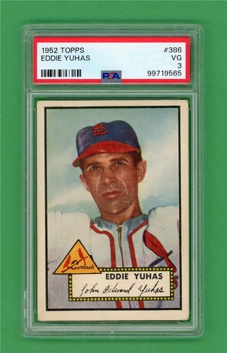 1952 Topps #386 Ed Yuhas ** PSA VG 3 ** Cardinals High Number old ...