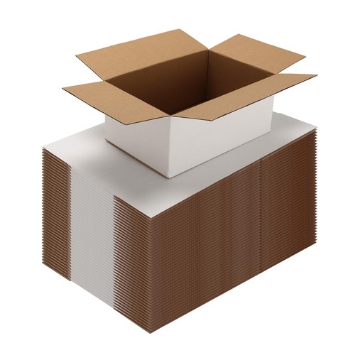 40 Pack 9x6x4 Shipping Boxes for Small Business, White Corrugated ...