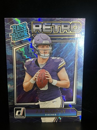 2024 Panini Donruss JJ McCarthy Rated Rookie Retro Rookie RC #2 Vikings ...
