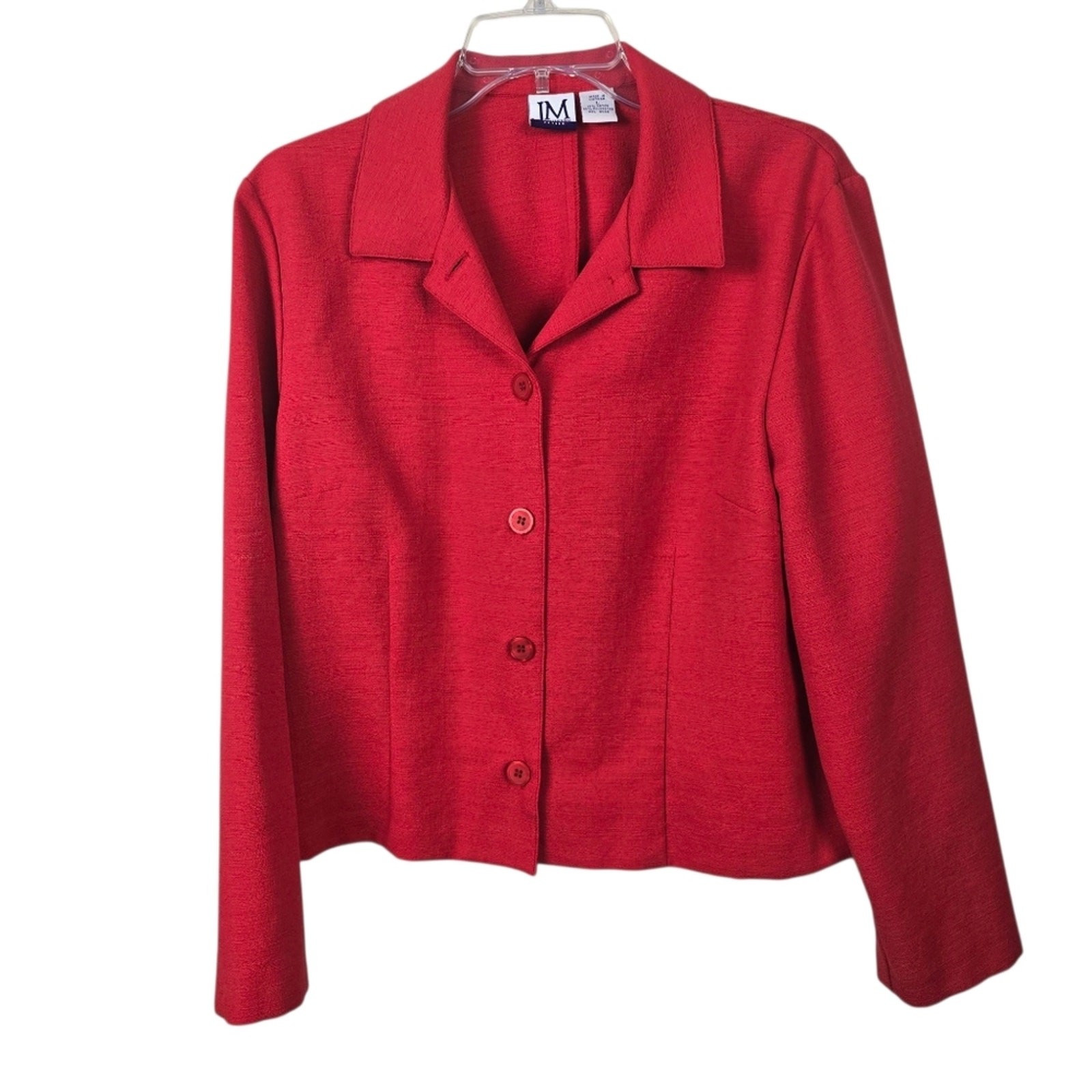 Vintage JM Collections Petite Red 70s Suit Jacket Pre… - Gem