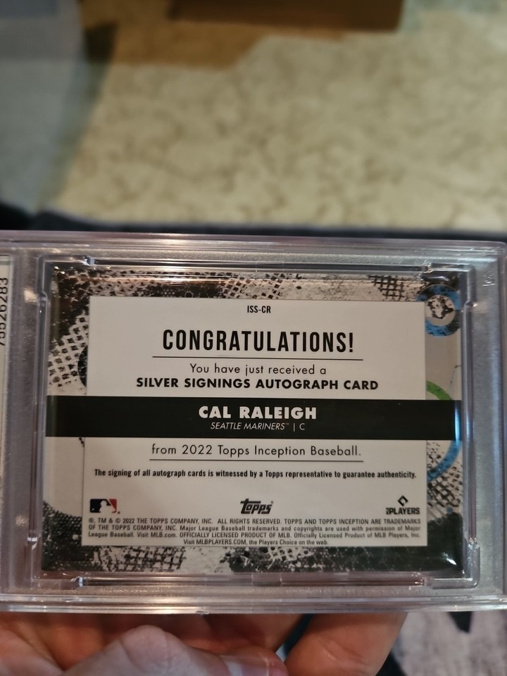 2022 TOPPS INCEPTION SILVER SIGNINGS CAL RALEIGH Rc Pop 1 PSA 10 Auto ...
