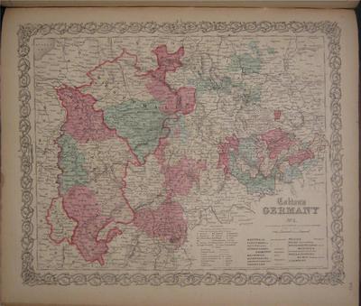 1860 Original Colton Map Germany Westphalia Frankfurt | eBay