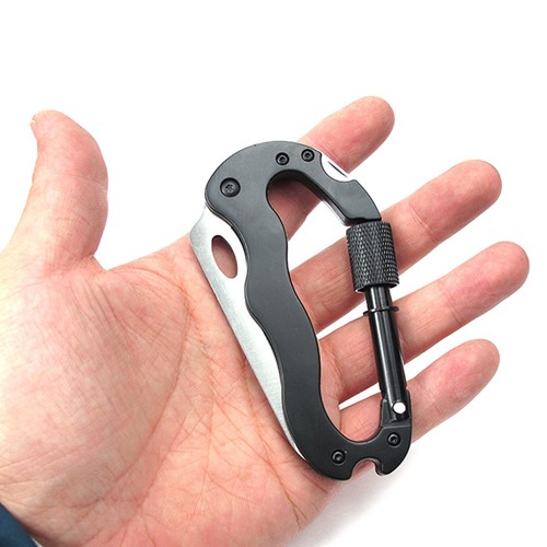 Survival Tactical Gear - 6 Tools in 1 - Carabiner Keychain 100% ...