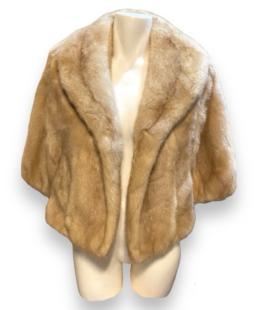 Vintage Blonde Mink Stole Cape Caplet Custom Made Wrap S/M | eBay