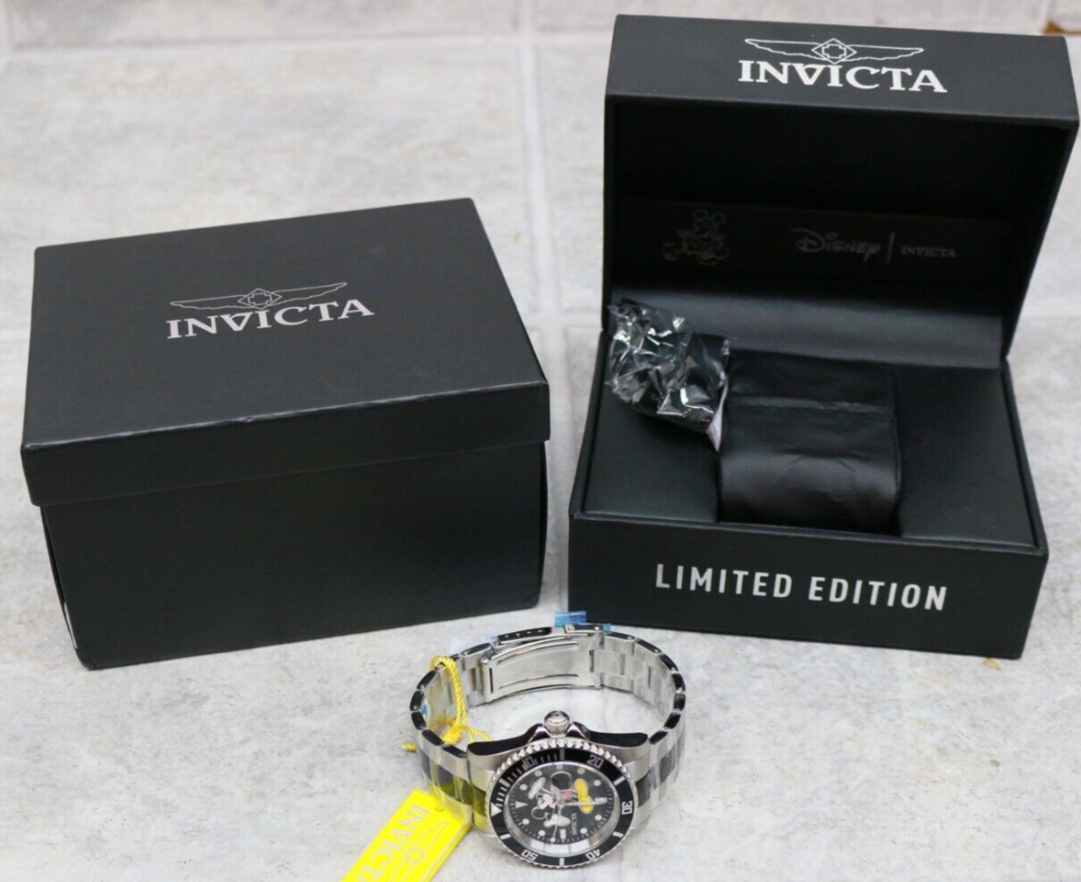 Invicta Mickey Mouse 32385 Silver-Black 42Mm Quartz Unisex Watch ...