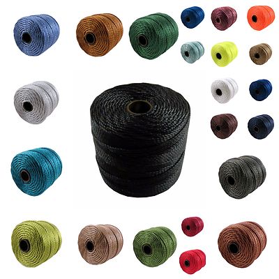 S-Lon Superlon TEX 400 Heavy Macrame Twist Nylon Beading Crafting CORD ...