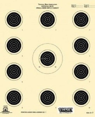 A-17 NRA Official 50 Foot small bore rifle target, (black) (100 count ...