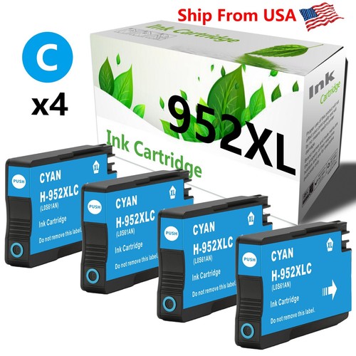 4-Pack 952XL 952 XL Ink Cartridge for Pro 8710 8702 Printer (Cyan) | eBay