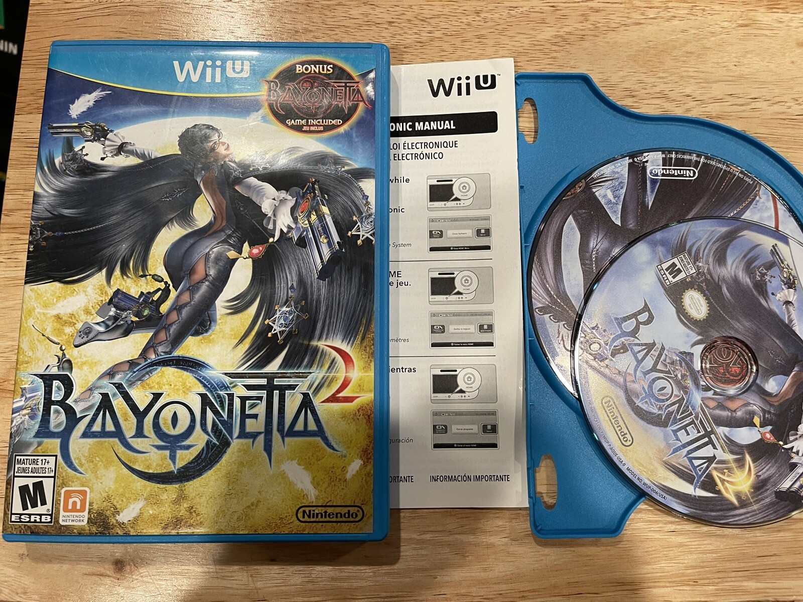 Bayonetta 2 & Bayonetta 1 Nintendo Wii U Discs Complete w/ Inserts and ...