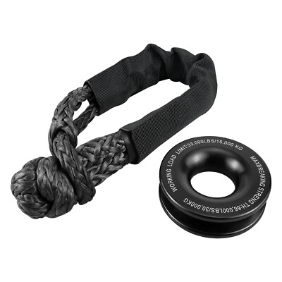 Winch Snatch Recovery Ring Pulley Soft Shackle Tow Winch Rope For SUV ...