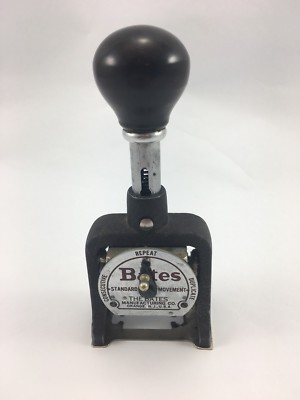 Numbering Machines - Vintage Bates Numberer Machine 6 Wheels