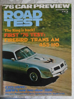 Road Test magazine September 1975 Trans Am 455HO test | eBay