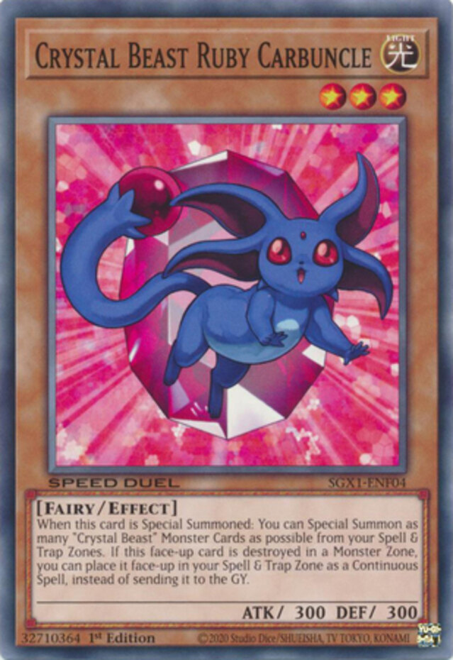 Crystal Beast Ruby Carbuncle - SGX1-ENF04 - Common - 1st Edition NM ...