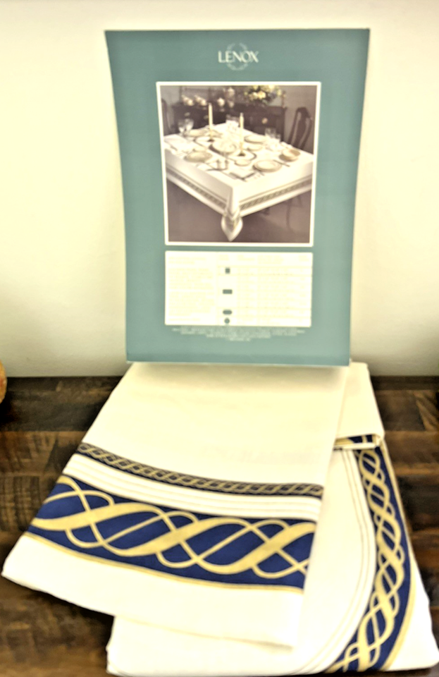 VTG Lenox Linens Hamilton Oval Tableclotch 62''x86''Ovale Nappe 157 x ...