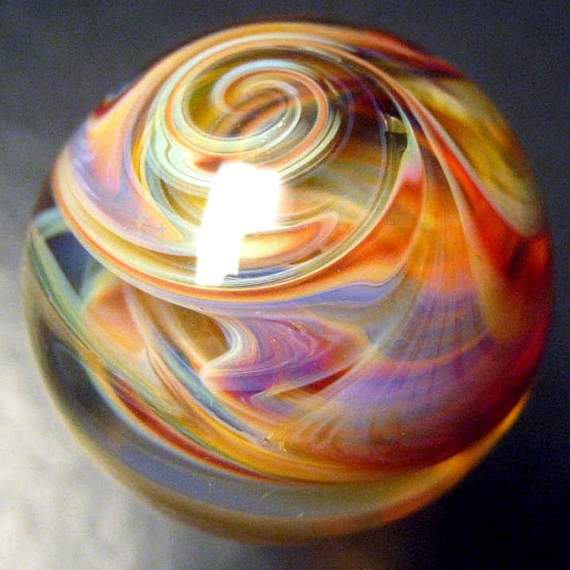 Glass Marble - .86" handmade contemporary art lampwork decor sculpture ...