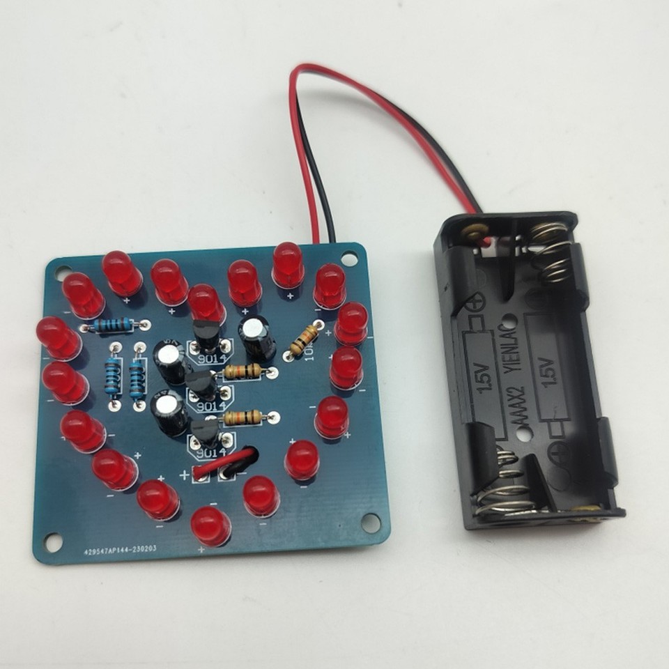 DIY 18 Red LED Heart Shaped Flashing Lamp for Hands On Circuit ...