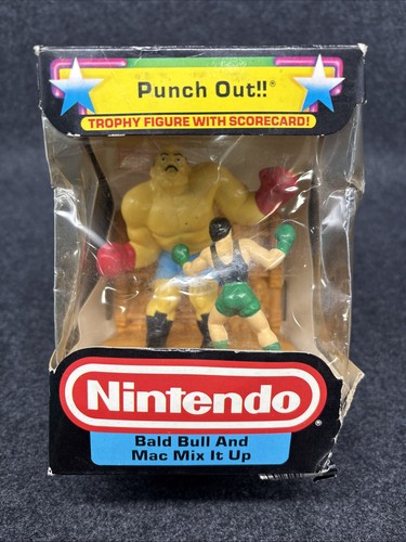 Hasbro Nintendo Punch Out!! Trophy Figure Bald Bull And Little Mac CIB ...
