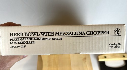 JK Adams Co. Maple Wood Herb Chopping Bowl W/ Mezzaluna Chopper New In ...
