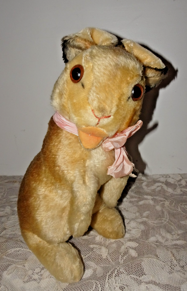 1960 Steiff EASTER Bunny Rabbit Rare Mohair 13.5" Jointed Head Button ...
