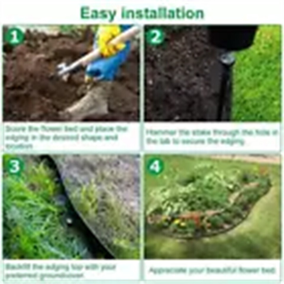 L-shaped Landscape Edging Border Kit 40 FT No-Dig Garden Edge Lawn ...