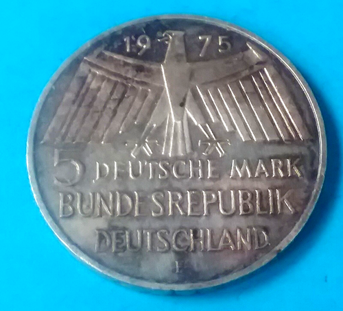 1975 GERMANY SILVER 5 DEUTSCHE MARK PROOF HIGH GRADE COIN | eBay