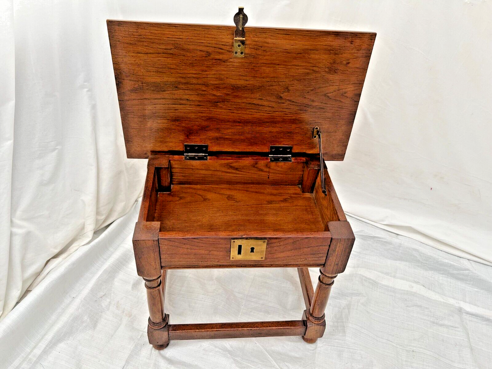 Vintage Console Box Table Bench with under seat lift top storage door ...