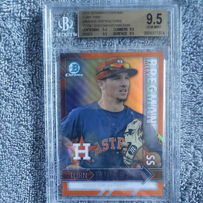 2016 Bowman Chrome Turn Two Orange Ref 7/25 Alex Bregman and Daz ...