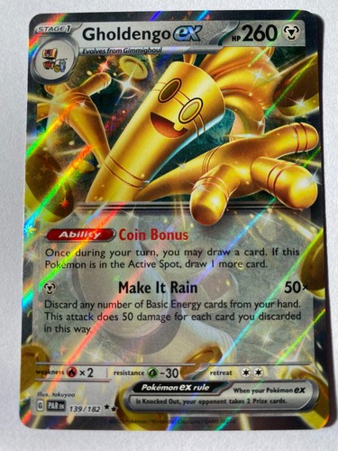 Gholdengo EX 139/182 Pokémon TCG Paradox Rift Double Rare Holo NM w ...