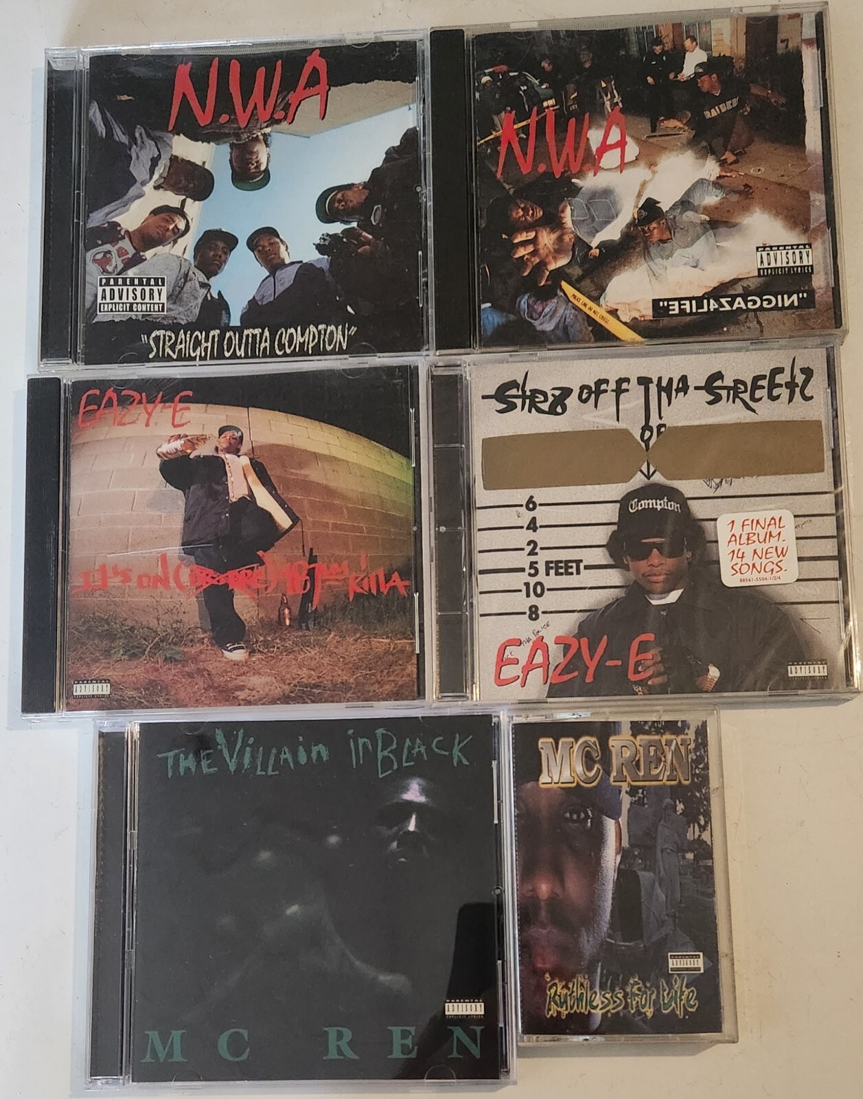 Eazy- E, NWA, MC Ren, West Coast Rap CD Lot Of 5 + Ruthless For Life ...