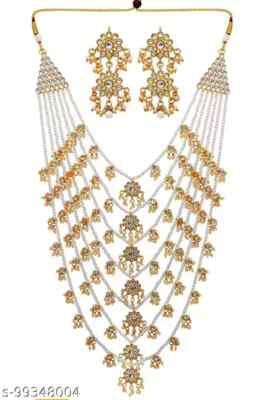 Indian Bollywood Gold Plated Kundan Bridal Long layered HAR Necklace ...