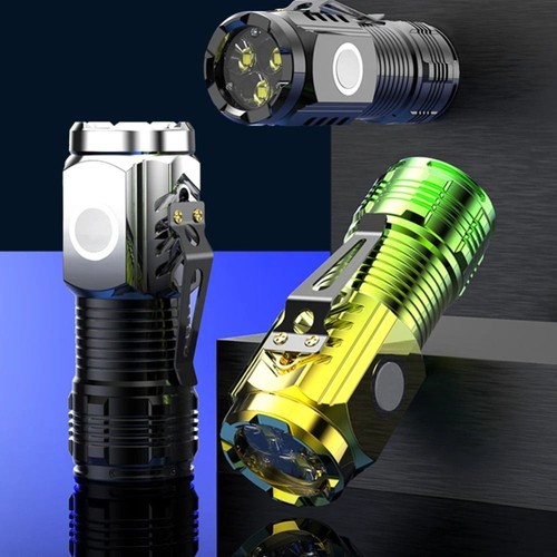 With Clip Flash Super Power Flashlight Mini Strong Light Mini ...