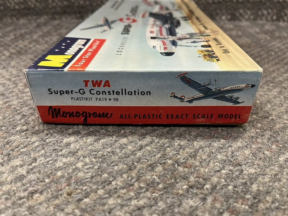 * VINTAGE MONOGRAM LOCKHEED SUPER G CONSTELLATION PLASTIC MODEL KIT # ...