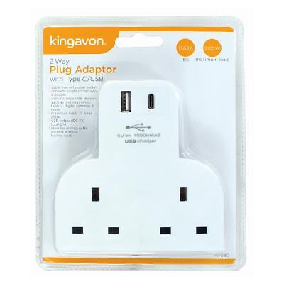 2 Way Plug Adaptor With Type C/USB | eBay UK