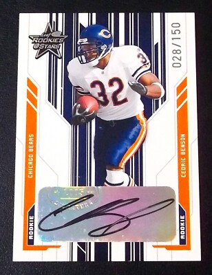 (#028/150) Rc Cedric Benson Auto 2005 Leaf Rookie & Stars #209 Signed ...