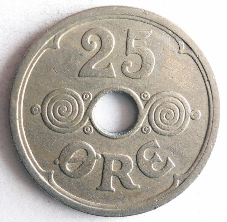 1935 DENMARK 25 ORE- Excellent Collectible Coin - FREE SHIP - Denmark ...