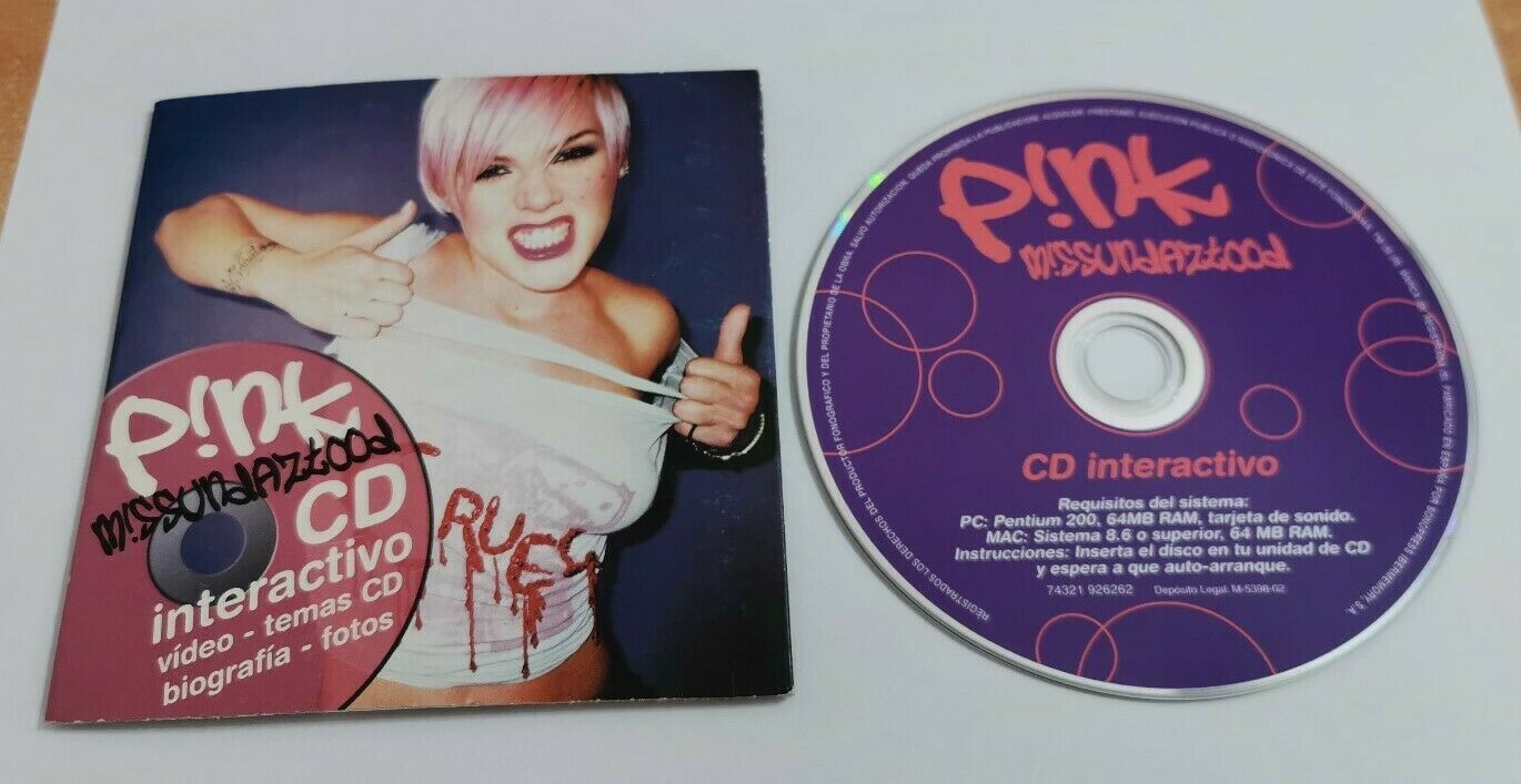 PINK Missundaztood RARE SPANISH PROMO CD INTERACTIVE SINGLE CARD SLEEVE ...