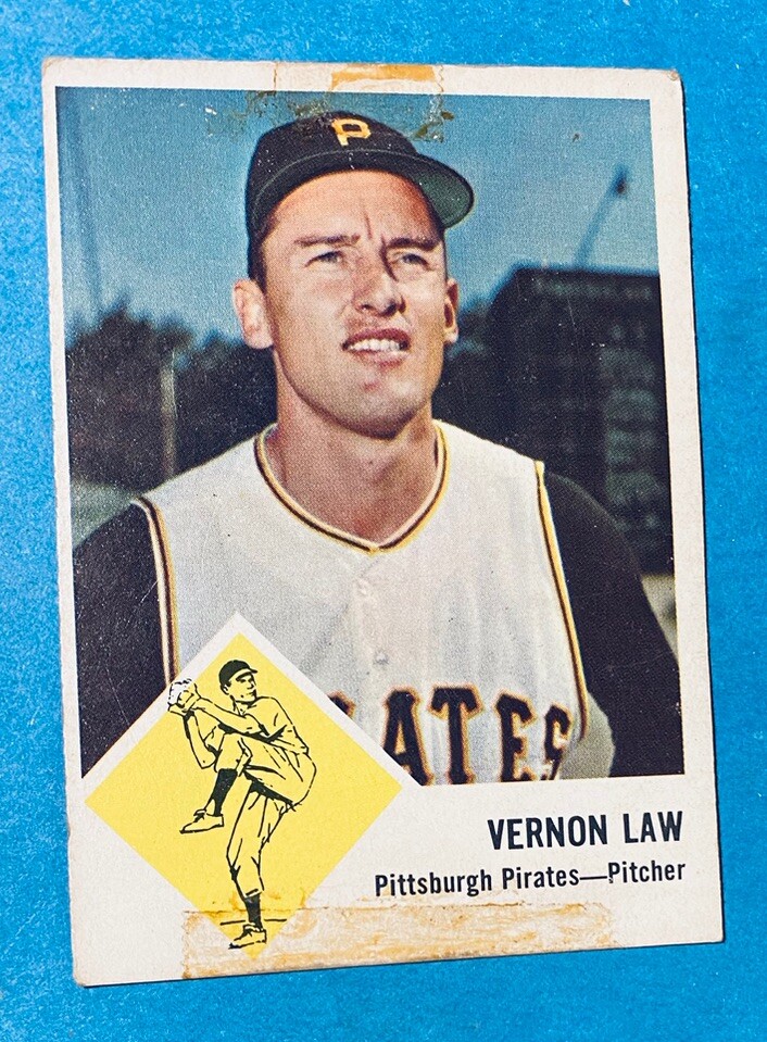 1963 Fleer - #58 Vern Law Pittsburgh Pirates Baseball Card Tape | eBay