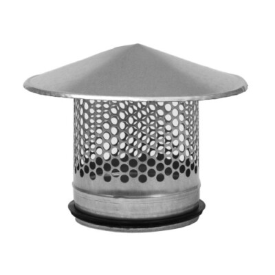 Galvanised Steel Chimney Cowl with Metal Mesh and Rubber Gasket Metal ...