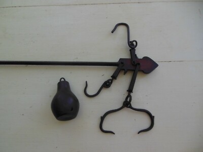 Antique Cast Iron Hanging Balance Beam Bar Scale Cotton Tobacco Meat ...