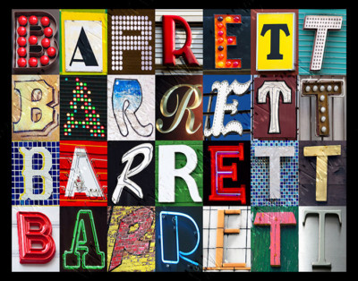 BARRETT Name Poster featuring photos of actual sign letters | eBay