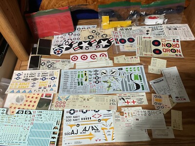 LARGE Lot VINTAGE Model Airplane Decals Military VMI USAF NAVY | eBay