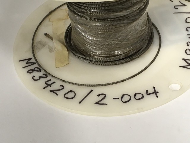 75 FT M83420/2-004 Mil-Spec Stainless Steel Cable 3/32 Diameter 7/19 ...