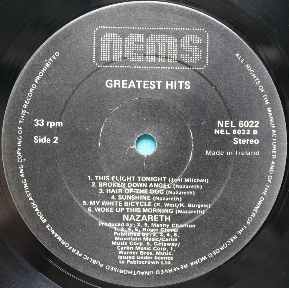Nazareth-Greatest Hits-1975 Hard Rock England Pressing NM-/VG+ | eBay