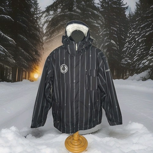 Sessions Terrain Snowboarding Jacket Black Pinstripe Recco Men Large 3 ...
