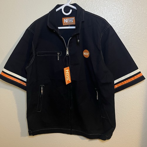 NOS Nitrous Oxide Systems black cotton zipper work shirt Size M NEW | eBay