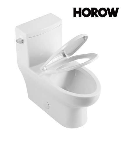 HOROW One Piece Elongated Toilets Left-Hand Side Flush Single Side ...